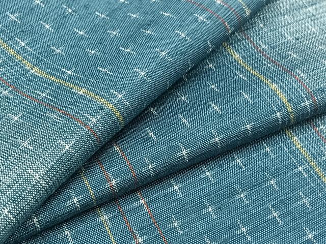 平和屋着物▽上質な紬　単衣　絣間道　正絹　逸品　AABB3598jh