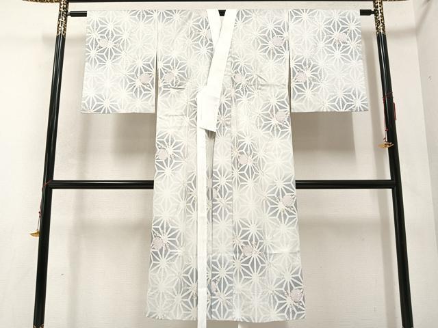 平和屋着物●長襦袢　無双仕立て　麻の葉雪輪枝花文　さんび謹製　洗える着物　AABB3620ph