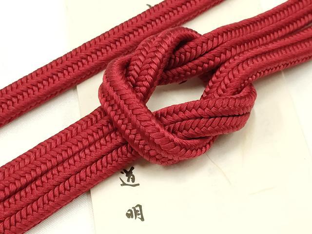 平和屋着物●極上　有職組紐道明　帯締め　冠組　真紅色　宮内庁御用　国立博物館御用　東京芸術大学御用　逸品　AABB3714ay