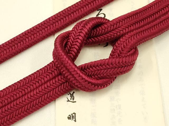 平和屋着物●極上　有職組紐道明　帯締め　冠組　真紅色　宮内庁御用　国立博物館御用　東京芸術大学御用　逸品　AABB3724ay