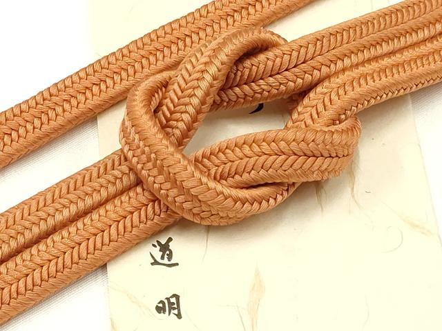 平和屋着物●極上　有職組紐道明　帯締め　冠組　赤朽葉色　宮内庁御用　国立博物館御用　東京芸術大学御用 　逸品　AABB3729ay