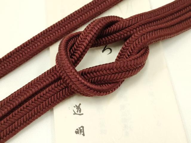 平和屋着物●極上　有職組紐道明　帯締め　冠組　黒檀色　宮内庁御用　国立博物館御用　東京芸術大学御用 　逸品　AABB3772ay