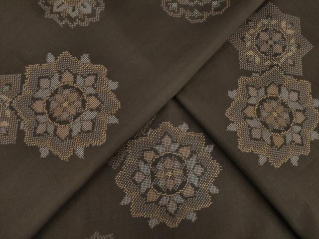 平和屋着物●本場大島紬　カタス7マルキ　地空き　舞花文　正絹　逸品　AABB3814ck