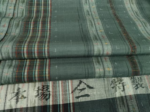 平和屋着物●上質な紬　間道　ロング丈　反端付き　正絹　逸品　AABB3816ck