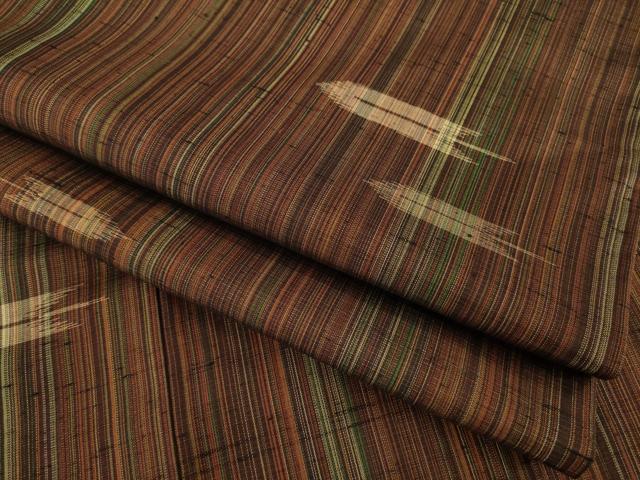 平和屋着物●上質な紬　矢羽根文　正絹　逸品　AABB3839ck