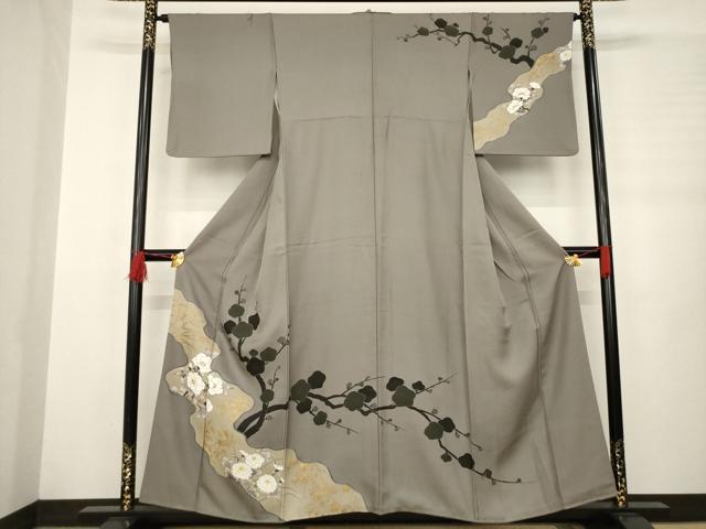 平和屋着物●訪問着　枝花文　金彩　正絹　逸品　AABB3843ck