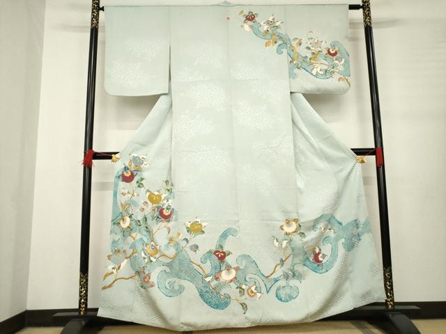 平和屋着物●訪問着　友禅　作家物　橘　金彩　正絹　逸品　AABB3880ck