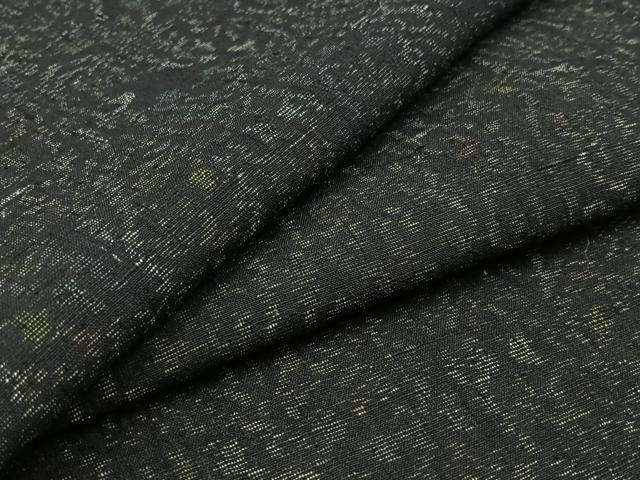 平和屋着物▽上質な紬　単衣　更紗花文　正絹　逸品　AABB3886jh