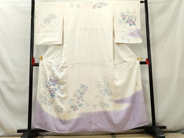 平和屋着物●東京友禅作家　田中種水　訪問着　草花文　暈し染め　金銀彩　鈴乃屋扱い　正絹　逸品　AABB4185cs