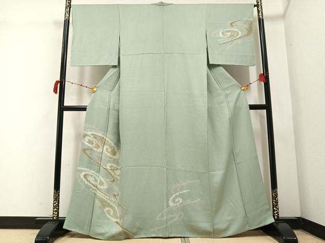 平和屋着物●訪問着　絞り　渦文　金彩　正絹　逸品　AABB4322ph