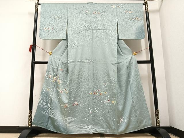 平和屋着物●訪問着　舞桜文　金彩　正絹　逸品　未使用　AABB4354ph