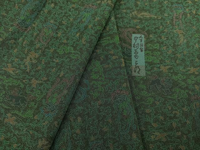 平和屋着物●重要無形文化財　人間国宝　中村勇二郎　江戸小紋　国宝平等院　幸せの鐘がなる　正絹　逸品　AABB4360ph