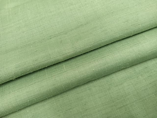 平和屋着物●上質な紬　色無地　裏葉柳色　正絹　逸品　未使用　AABB4363ph