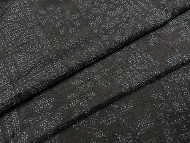 平和屋着物●結城紬　80亀甲　吉祥花文　正絹　逸品　未使用　AABB4393ph