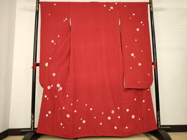 平和屋着物●豪華振袖　絞り　花蝶丸文　正絹　逸品　AABB4432ck