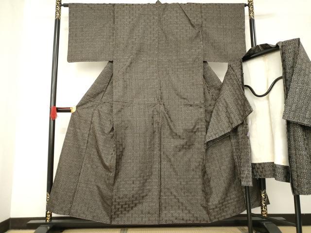 平和屋着物●本場大島紬　龍郷絣　秋名バラ　アンサンブル　正絹　逸品　AABB4442ck