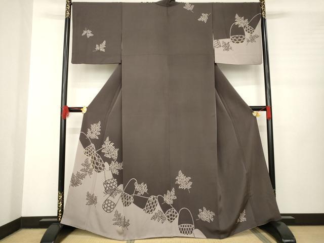 平和屋着物●訪問着　籠文　金彩　正絹　逸品　AABB4447ck