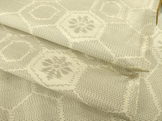 平和屋着物●本場大島紬　白大島　亀甲花文　正絹　逸品　AABB4449ck