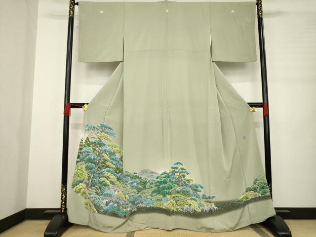 平和屋着物●本加賀友禅作家　庄田和晃　色留袖　風景文　正絹　逸品　AABB4468ck