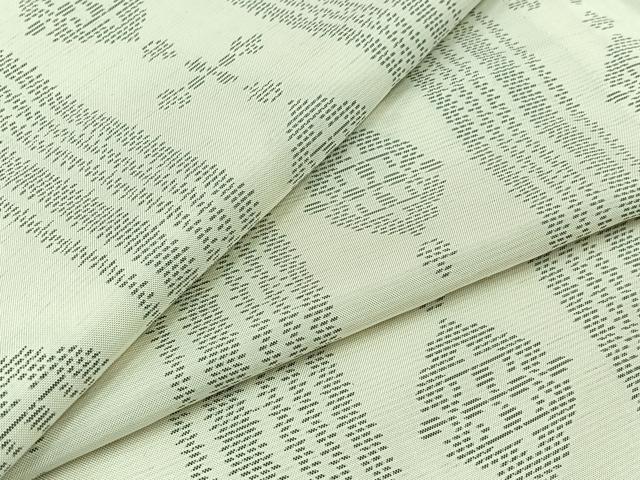 平和屋着物▽本場大島紬　白大島　単衣　花間道　正絹　逸品　AABB4482jh