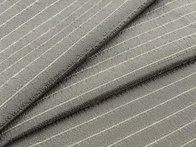 平和屋着物▽お召　単衣　横段文　正絹　逸品　AABB4500jh