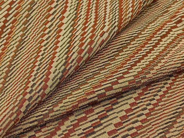 平和屋着物▽上質な小紋　単衣　斜縞　鬼しぼ縮緬　正絹　逸品　AABB4520jh