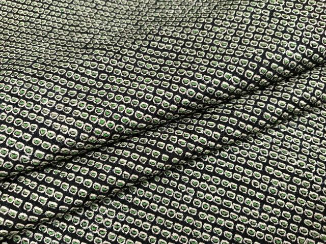 平和屋着物●大変加工の良い総絞り小紋　黒地　正絹　逸品　AABB5118ph