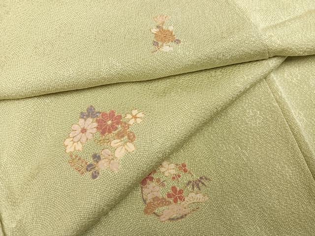 平和屋着物●上質な小紋　松竹梅　草花文　金彩　正絹　逸品　AABB5119ph