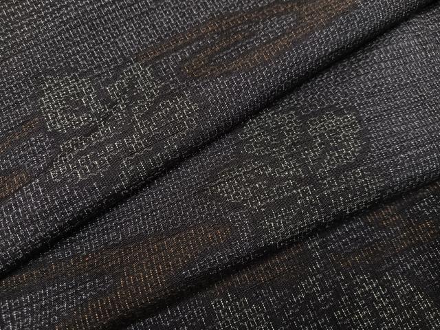 平和屋着物●結城紬　100亀甲　舞葉文　正絹　逸品　未使用　AABB5133ph