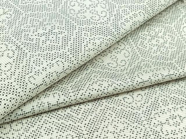 平和屋着物▽本場大島紬　白大島　単衣　7マルキ　亀甲花文　正絹　逸品　AABB5215jh