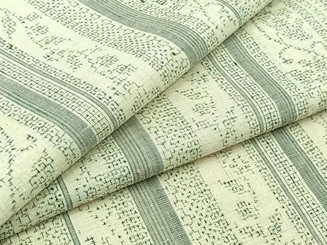 平和屋着物▽結城紬　単衣　100亀甲　花間道　正絹　逸品　AABB5220jh