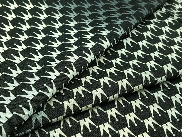 平和屋着物▽上質な小紋　単衣　王冠　正絹　逸品　AABB5233jh