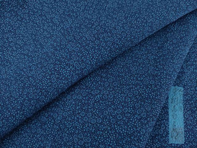 平和屋着物●重要無形文化財　人間国宝　中村勇二郎　江戸小紋　藍　草花文　正絹　逸品　AABB5407ck