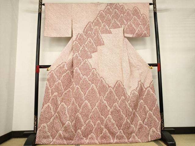 平和屋着物●訪問着　総絞り　樹林文　正絹　逸品　AABB5430ck