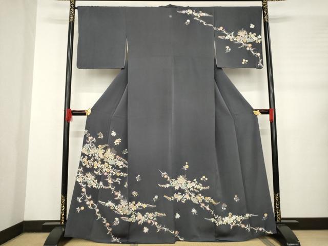 平和屋着物●訪問着　友禅　更紗花文　金彩　正絹　逸品　AABB5443ck