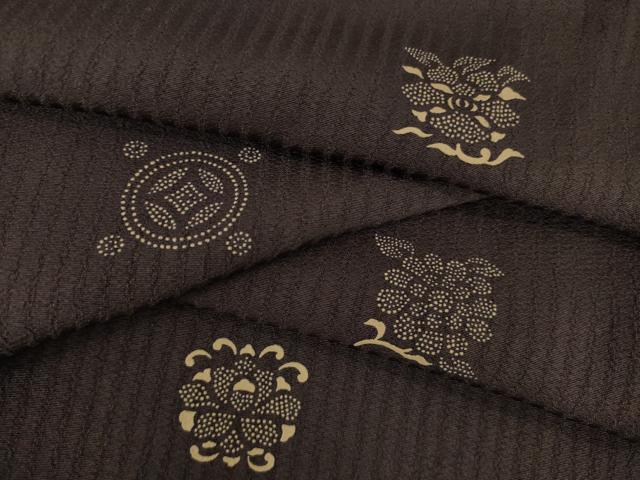 平和屋着物●印傳　訪問着　舞花文　正絹　逸品　AABB5451ck