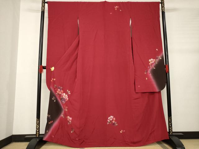 平和屋着物●豪華振袖　舞花文　暈し染め　京都きもの友禅扱い　正絹　逸品　AABB5456ck