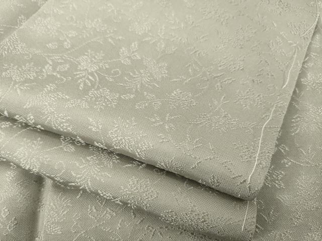 平和屋着物●お召　花蔦草文　茶鼠色　正絹　逸品　AABB5472ck