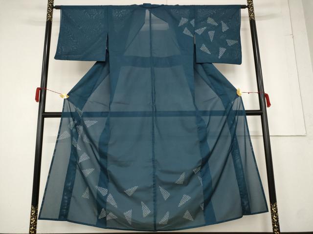 平和屋着物＊夏物　訪問着　絽　幾何学文様　洗える着物　AABB5841st