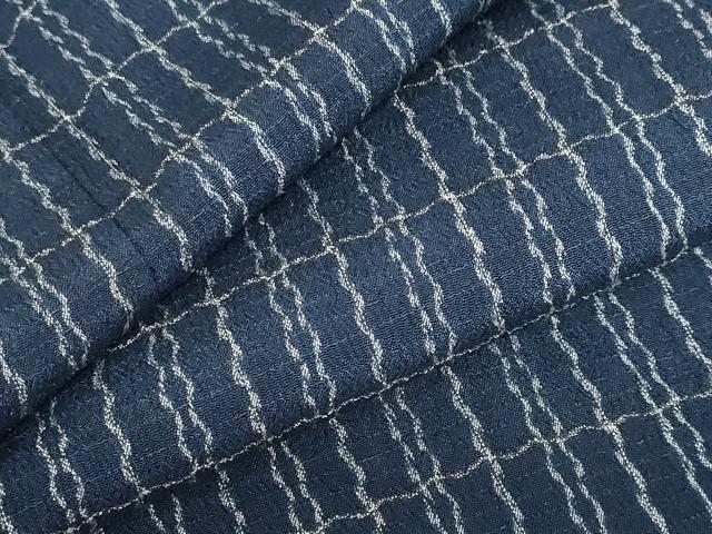 平和屋着物＊夏物　小紋　紗　格子　AABB5867st