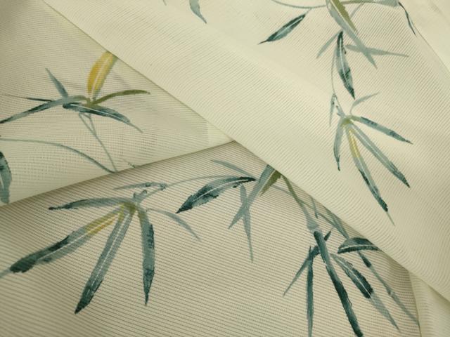 平和屋着物＊夏物　小紋　絽　笹竹文　洗える着物　未使用　AABB5877st