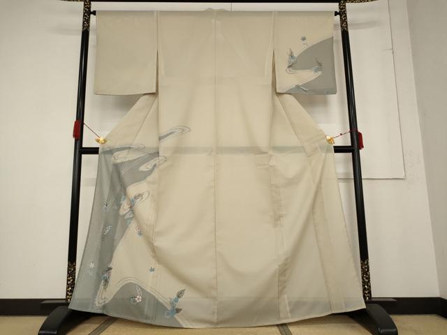 平和屋着物＊夏物　訪問着　絽　舞花文　洗える着物　AABB5883st