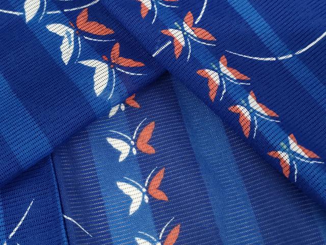 平和屋着物＊夏物　小紋　絽　舞蝶文　洗える着物　AABB5913st