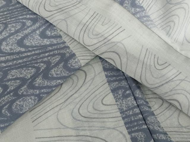 平和屋着物＊夏物　小紋　紗　流水文　洗える着物　AABB5916st
