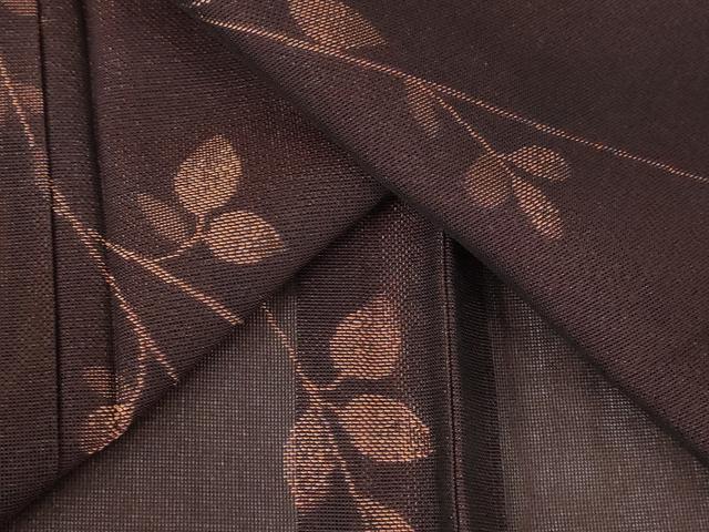 平和屋着物＊夏物　小紋　紗　枝葉文　正絹　逸品　AABB5941st