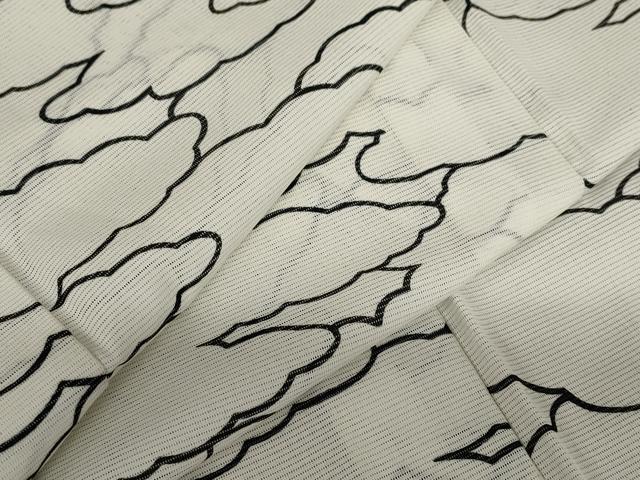 平和屋着物＊夏物　小紋　絽　雲取り文　洗える着物　AABB5945st