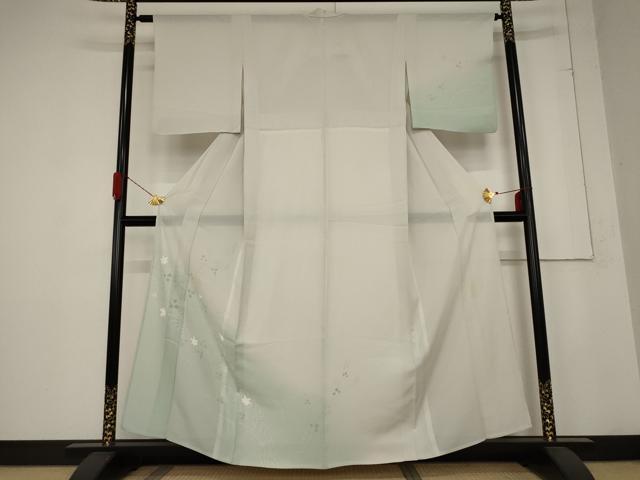 平和屋着物＊夏物　訪問着　絽　流水草花文　暈し染め　正絹　逸品　AABB5958st