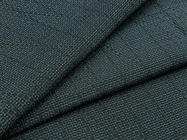 平和屋着物▽本塩沢　単衣　110亀甲　斜縞　正絹　逸品　AABB6212jh