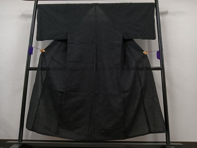 平和屋着物＊夏物　男性　浴衣　縞　黒地　AABB6220jh