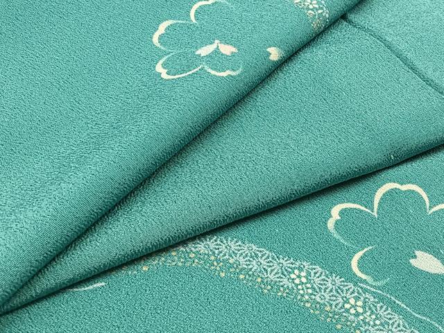 平和屋着物▽小紋　単衣　舞桜文　洗える着物　AABB6233jh